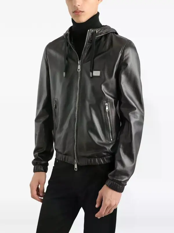 Dolce & Gabbana Hooded Leather Jacket