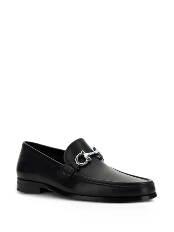 FERRAGAMO Gancini Ornament Loafers - Black