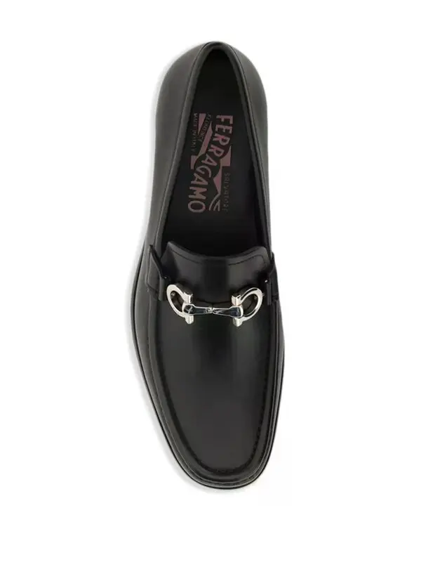 FERRAGAMO Gancini Ornament Loafers - Black