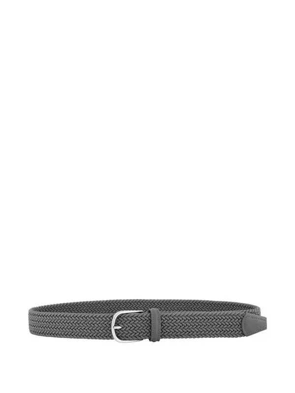 Anderson's Woven Leather Belt - Grey