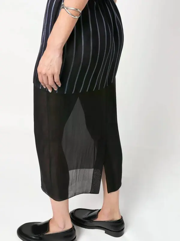 Gauchère Striped Sheer Midi Skirt