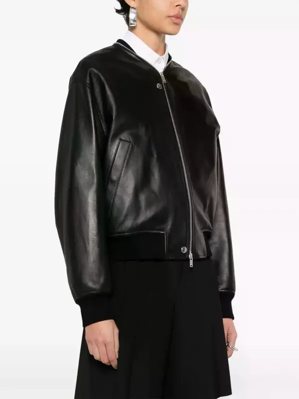 JIL SANDER Lambskin Nappa Leather Bomber Jacket