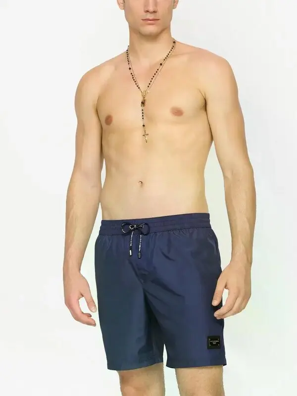 Dolce & Gabbana Logo-tag Swim Shorts - Blue