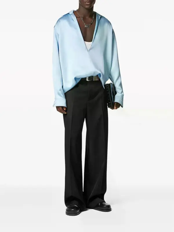 Versace Wide-leg Virgin Wool Trousers