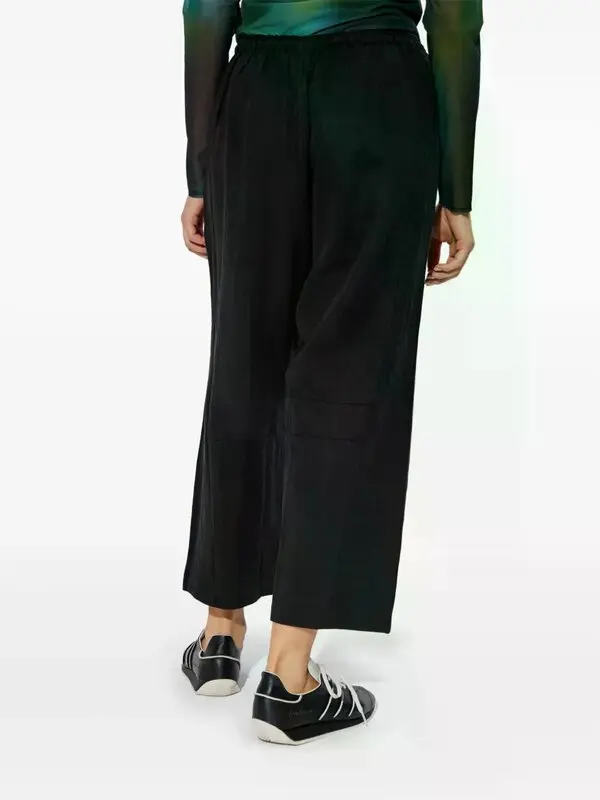 Y3 Cropped Trousers With Drawstring Waistband And Logo Print
