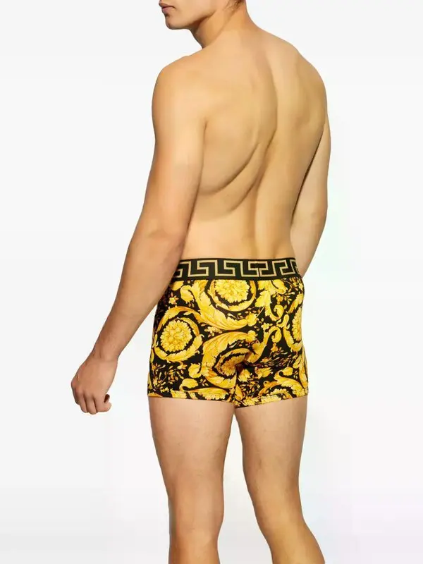 Versace Printed Jacquard Cotton-jersey Long Trunks