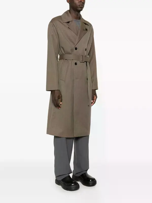 LARDINI Brooch Detail Coat - Brown
