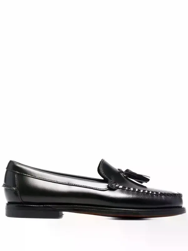SEBAGO Tassel Detail Leather Loafers - Black