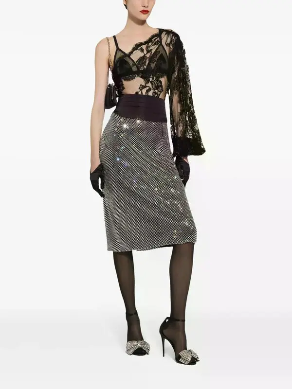 Dolce & Gabbana Crystal-embellished Knee-length Skirt