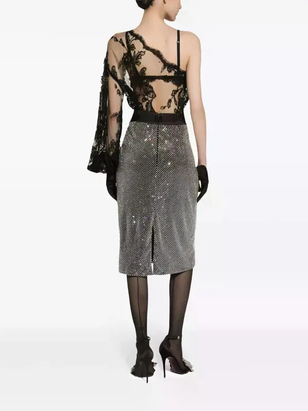 Dolce & Gabbana Crystal-embellished Knee-length Skirt