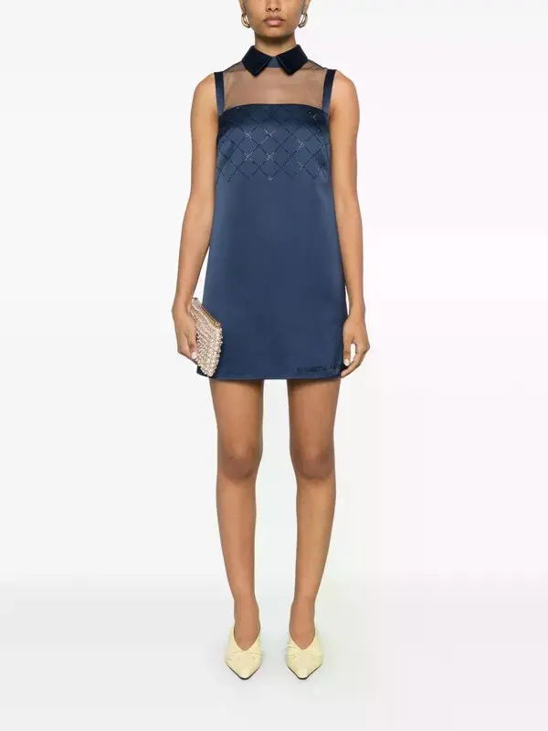 Elisabetta Franchi Rhinestone Embellished Mini Dress