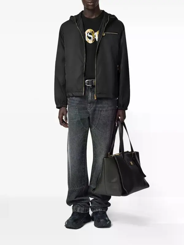 Versace Zip-up Windbreaker Jacket - Black