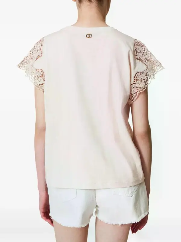 TWINSET Lace Sleeve T-shirt