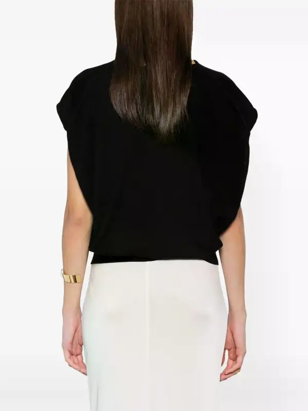 Simkhai Lamara Sleeveless Crew Neck Top - Black