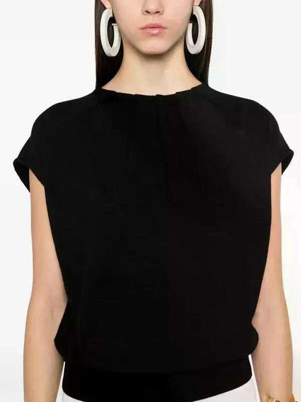 Simkhai Lamara Sleeveless Crew Neck Top - Black