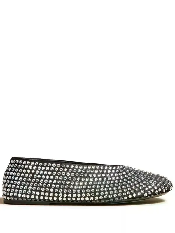 Khaite The Marcy Rhinestone Ballerina Shoes - Silver