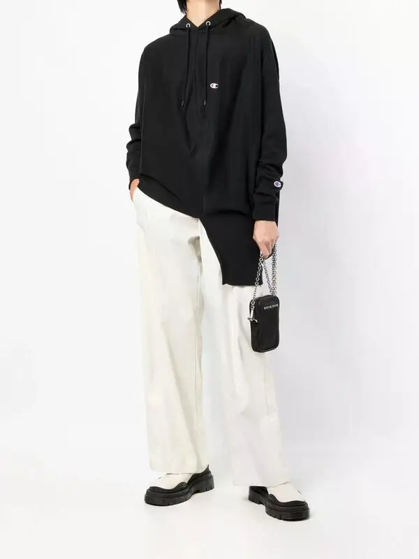 Anrealage Cotton Draped Hoodie - Black