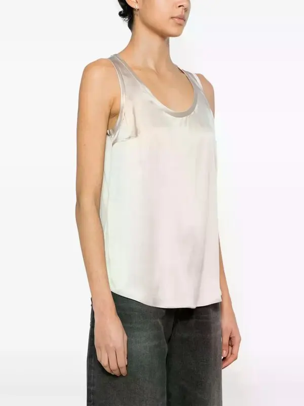 Brunello Cucinelli Sleeveless Satin Tank Top - Neutrals