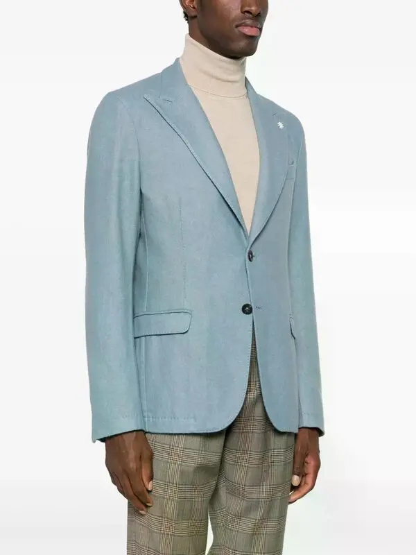 MANUEL RITZ Logo-appliqué Twill Single-breasted Blazer