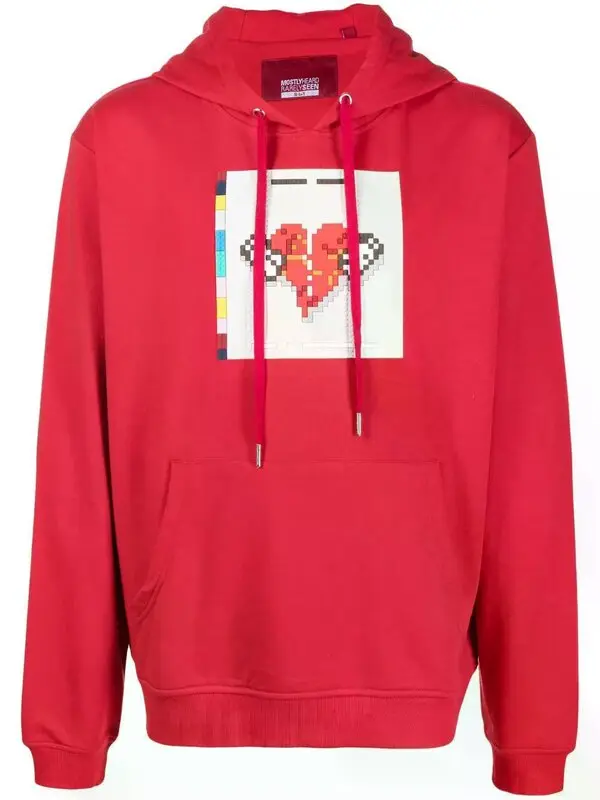 MOSTLY HEARD RARELY SEEN 8-BIT No More Heartbreaks Long-sleeve Hoodie - Red
