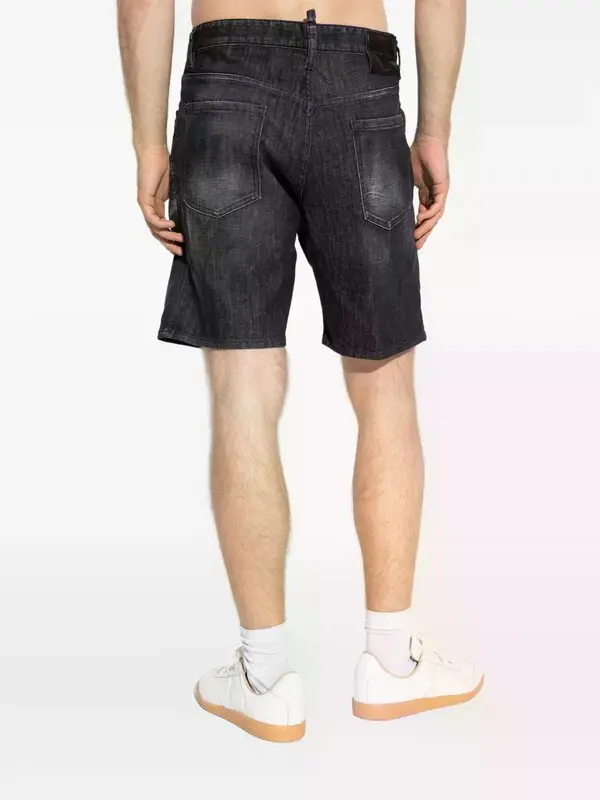 Dsquared2 Cotton Blend Denim Shorts - Black