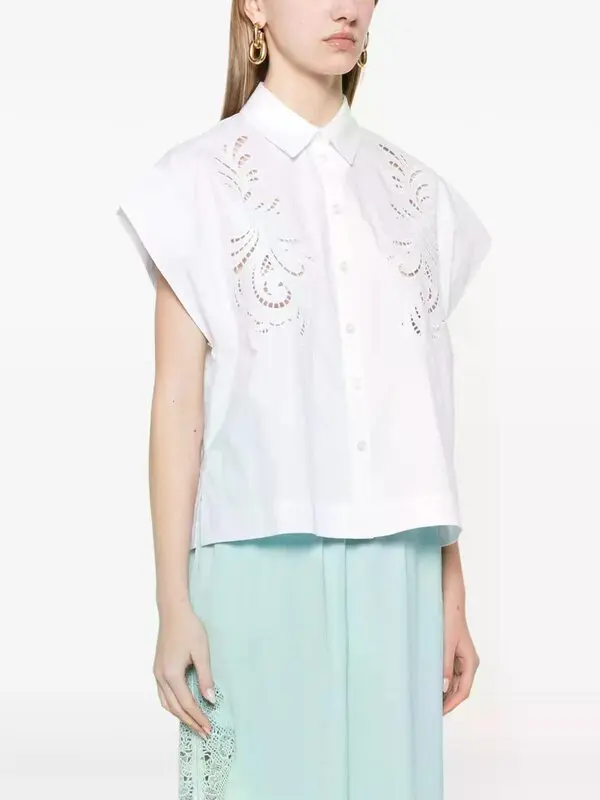 TWINSET Embroidered Cotton Shirt - White