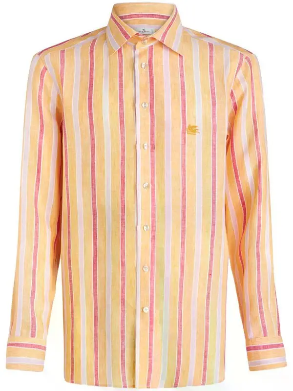 Etro Pegaso-embroidered Striped Shirt