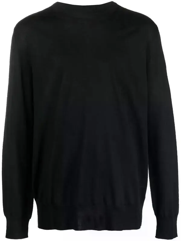 JIL SANDER Wool-knit Crew Neck Jumper - Black