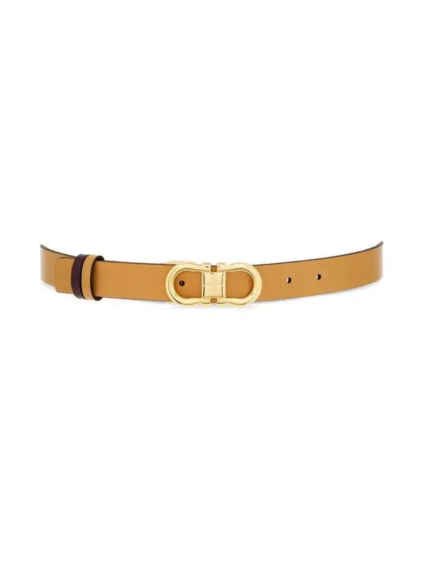 FERRAGAMO Gancini Buckle Reversible Leather Belt - Neutrals