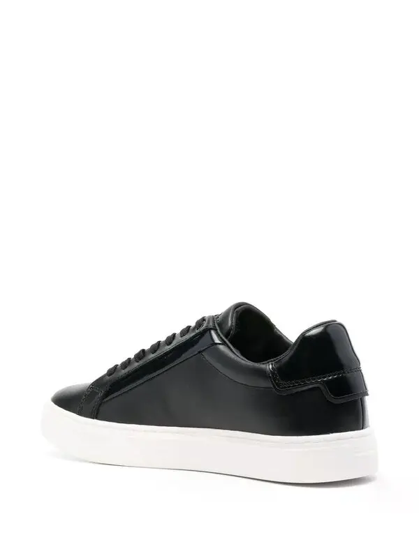 Calvin Klein Leather Sneakers With Debossed Logo - Black
