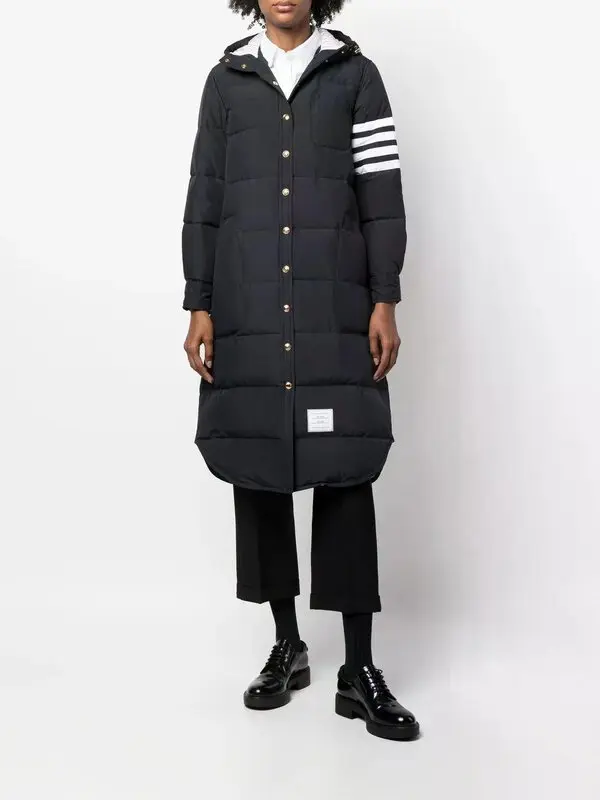 Thom Browne 4-bar Hooded Padded Coat - Blue