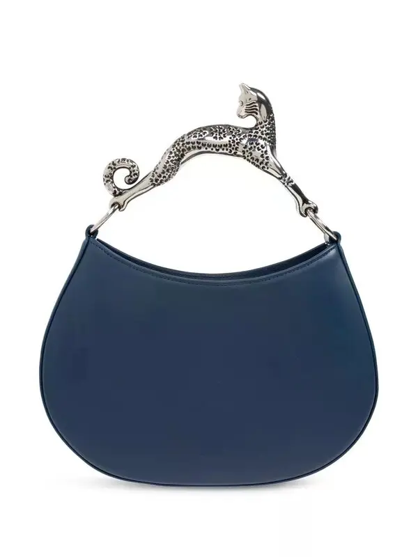 LANVIN Cat-handle Leather Tote Bag - Blue