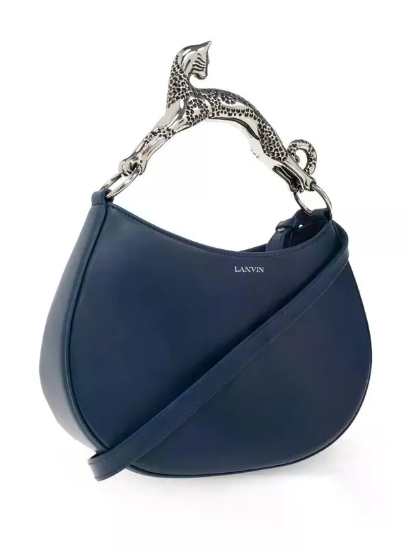 LANVIN Cat-handle Leather Tote Bag - Blue