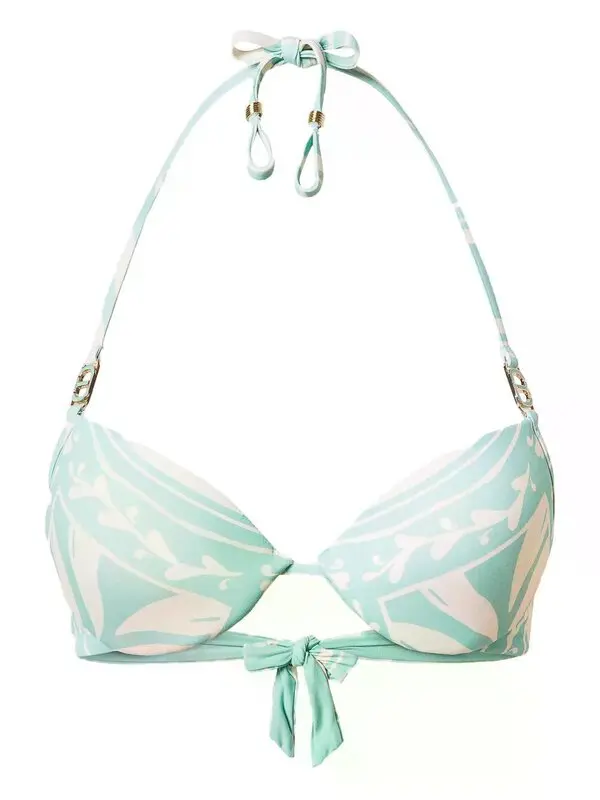 TWINSET Printed Triangle Bikini Top - Green
