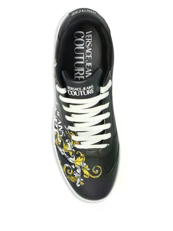 Versace Logo Embroidered Sneakers