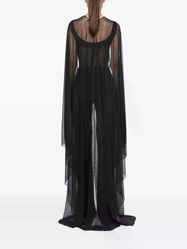 ATU BODY COUTURE Mesh Bodysuit And Detachable Cape Set