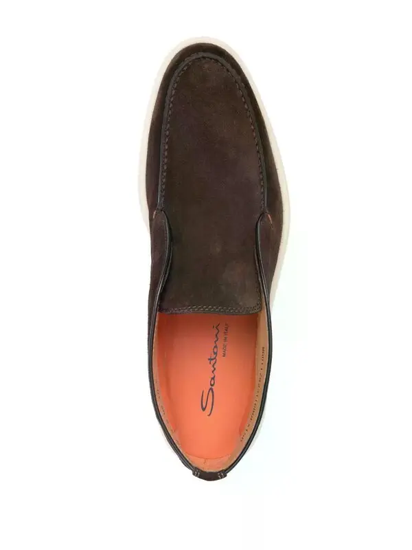 Santoni Slip-on Suede Boots - Brown