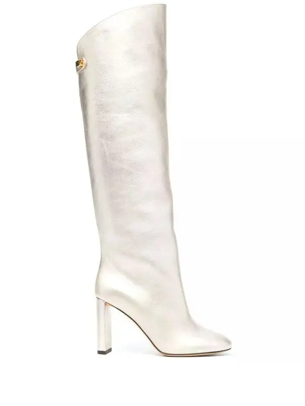 MAISON SKORPIOS Adrianna 90mm Knee-high Leather Boots