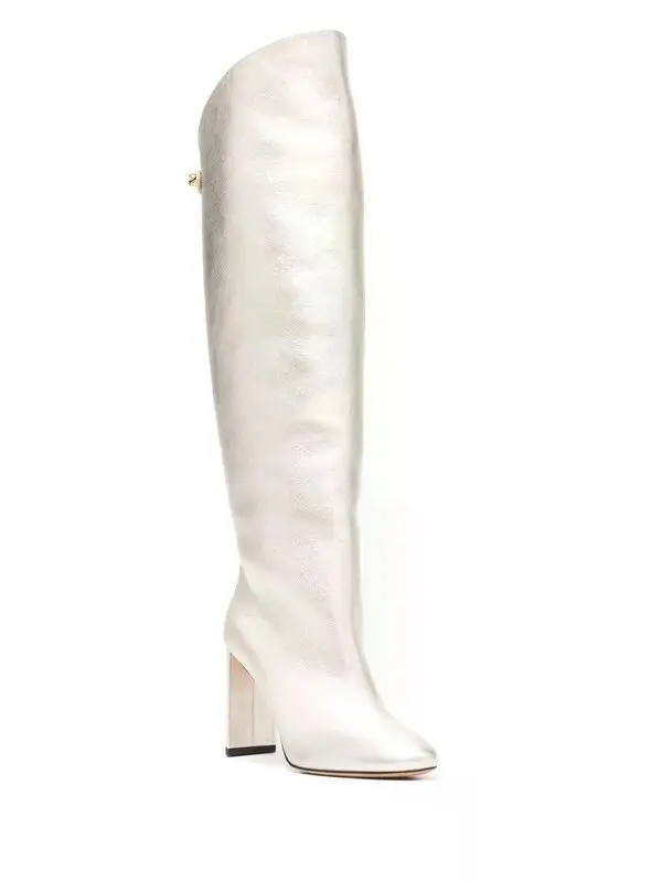 MAISON SKORPIOS Adrianna 90mm Knee-high Leather Boots