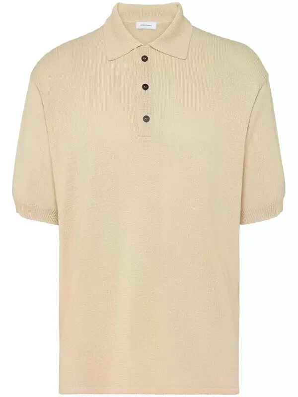 FERRAGAMO Logo-plaque Knitted Polo Shirt