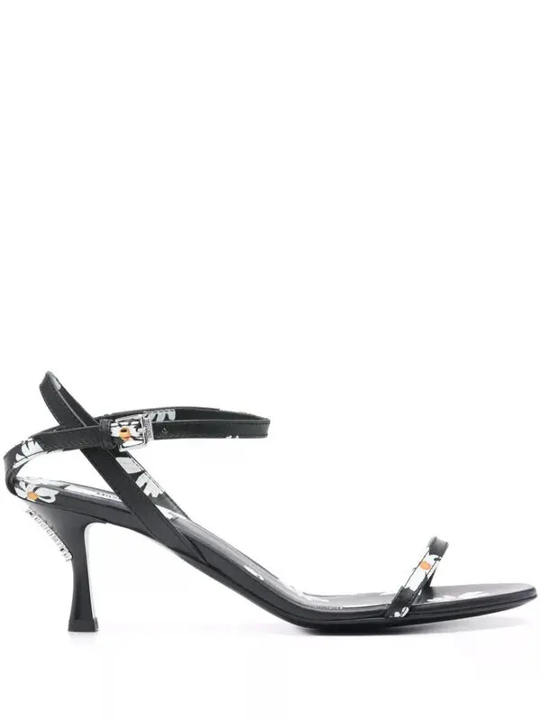 Moschino 55mm Floral-print Sandals - Black