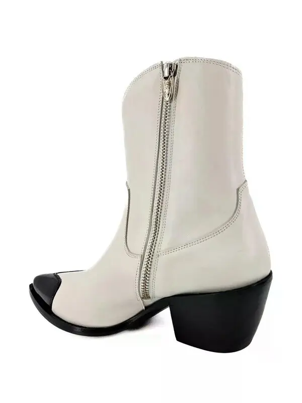 MADISON MAISON Heart Toe Cowboy Boots - White
