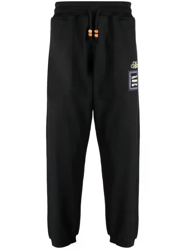 ADISH Alkhws Logo-print Cotton Track Pants - Black