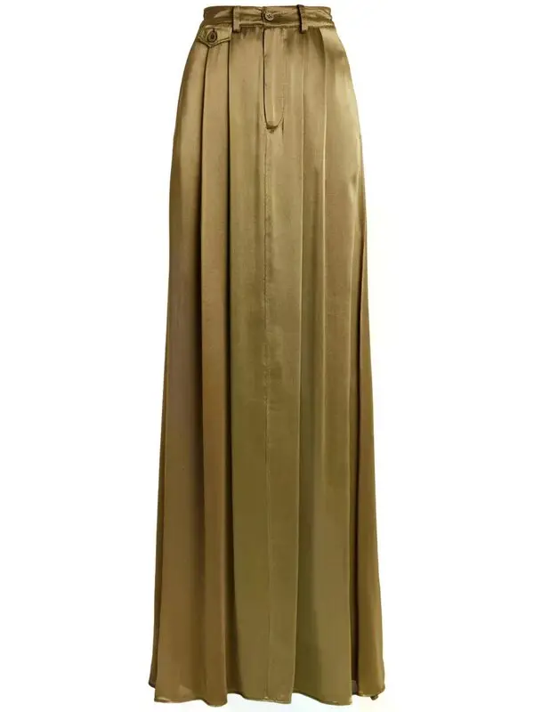 Ralph Lauren Demetrius Pleated Maxi Skirt - Green
