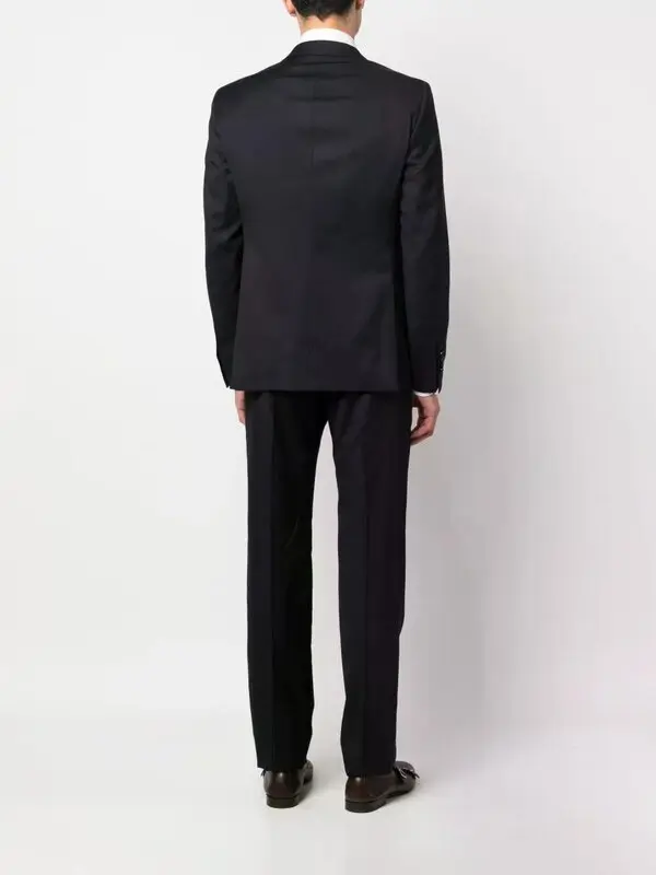 Tagliatore Single-breasted Virgin Wool Suit - Blue