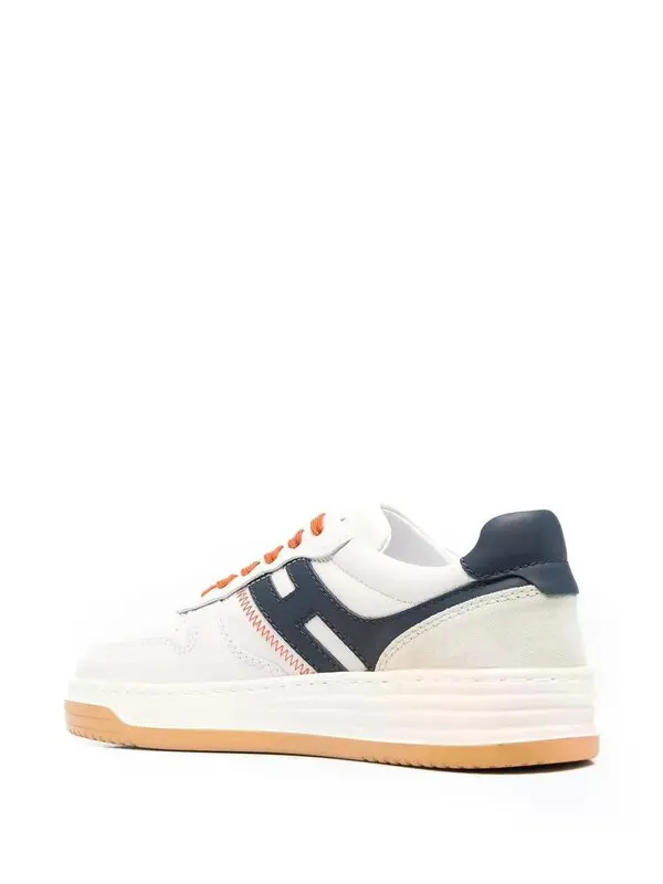 Hogan Paneled Logo-patch Low-top Sneakers - Neutrals