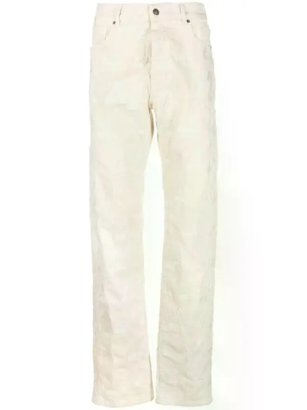 424 Bleach Wash Straight Leg Jeans