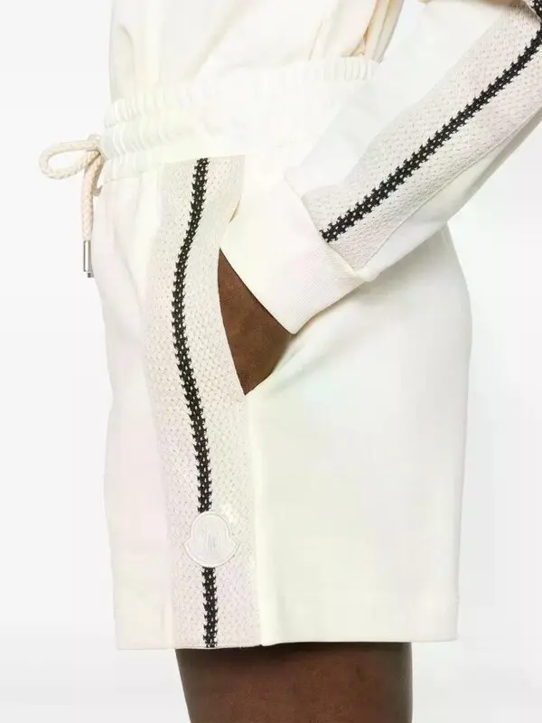 Moncler Knitted-trim Track Shorts - Neutrals