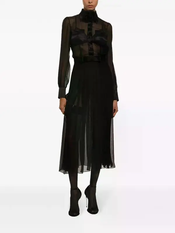 Dolce & Gabbana Floral Appliqué Shirt Dress