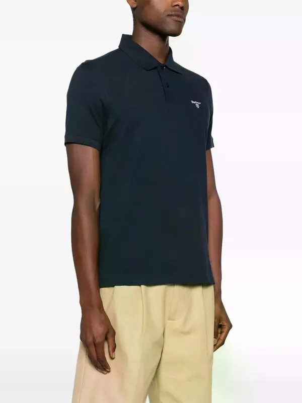 Barbour Logo-embroidered Cotton Polo Shirt - Blue